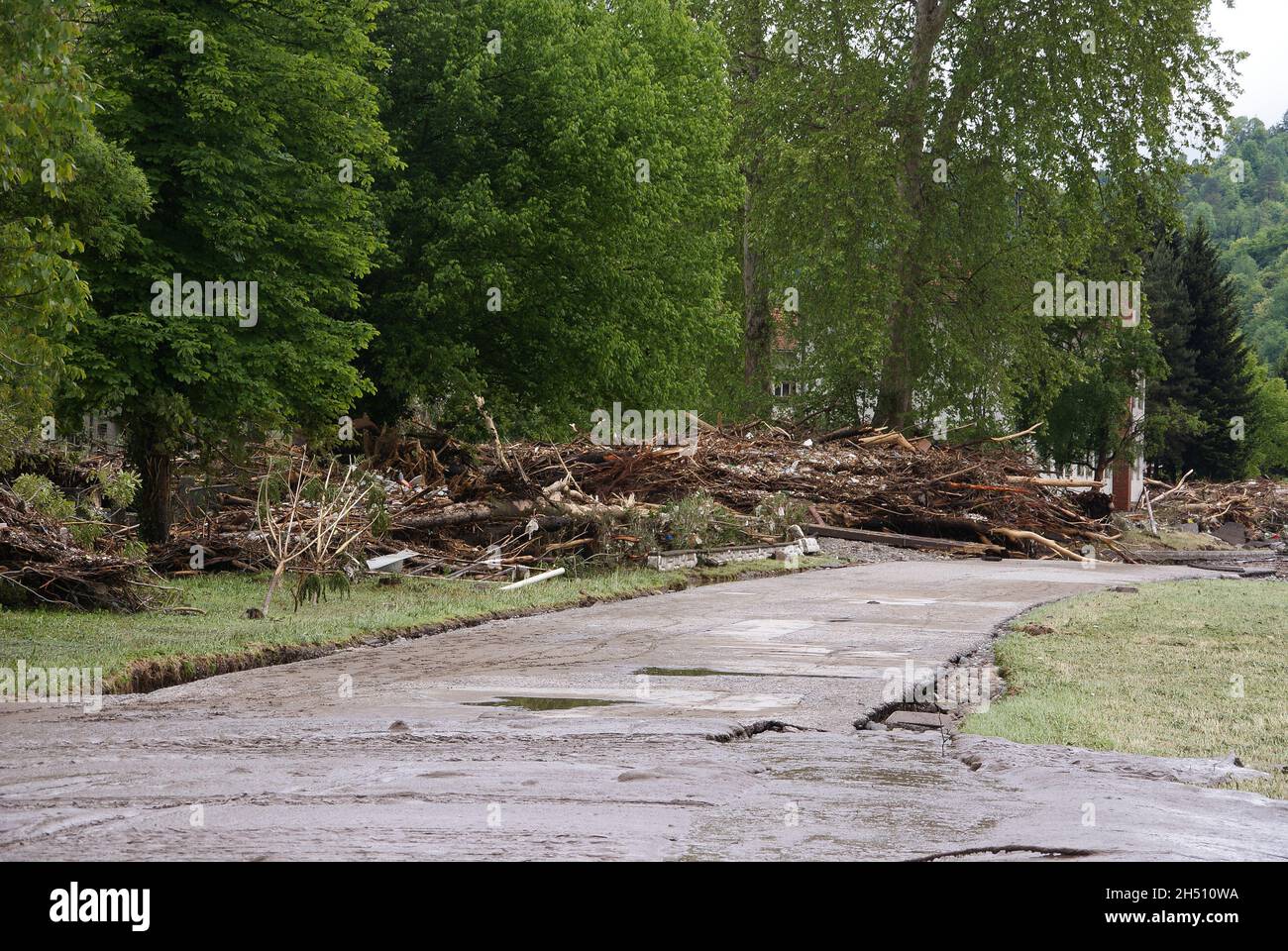Great flood after heavy rainfall Stock Photo - Alamy