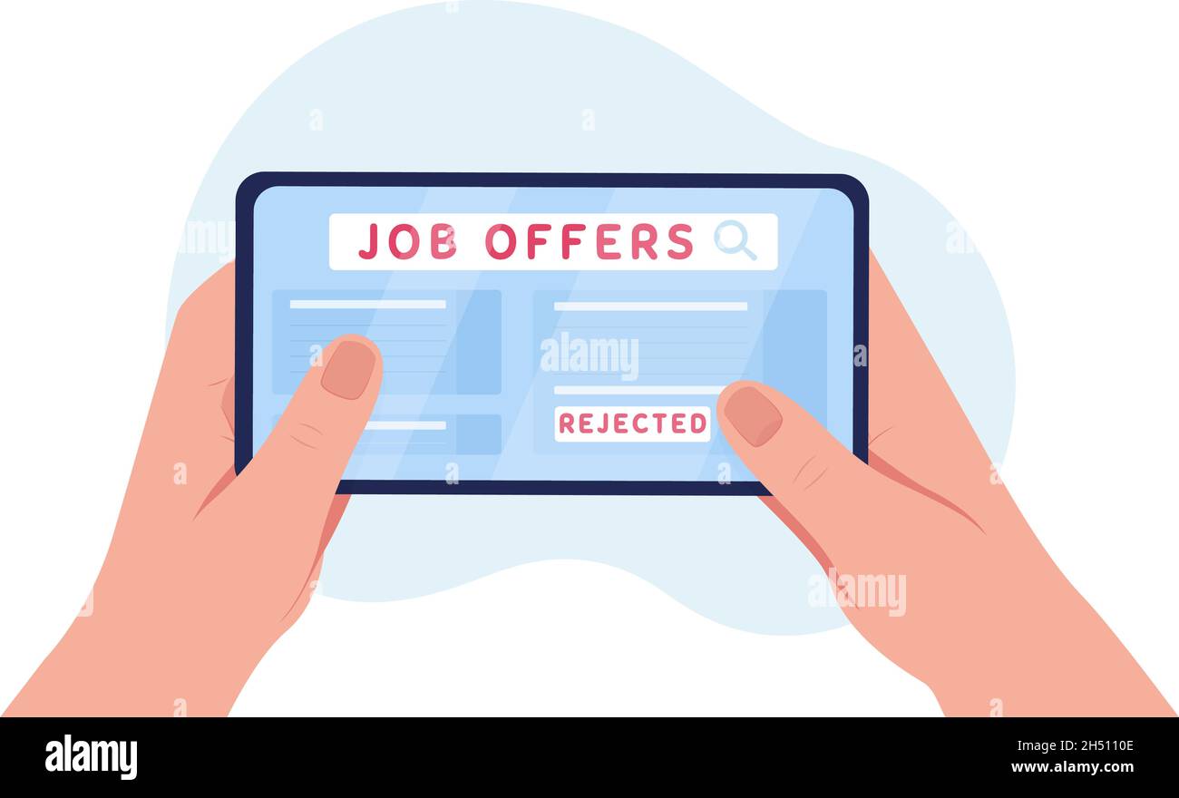 Rejected job application 2D vector isolated illustration Stock Vector ...