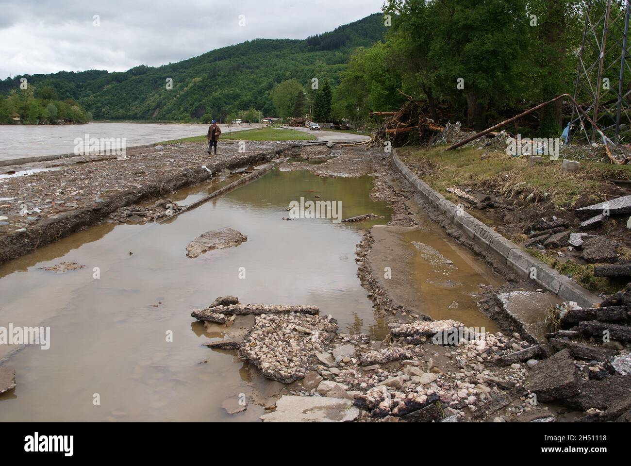 Great flood after heavy rainfall Stock Photo - Alamy