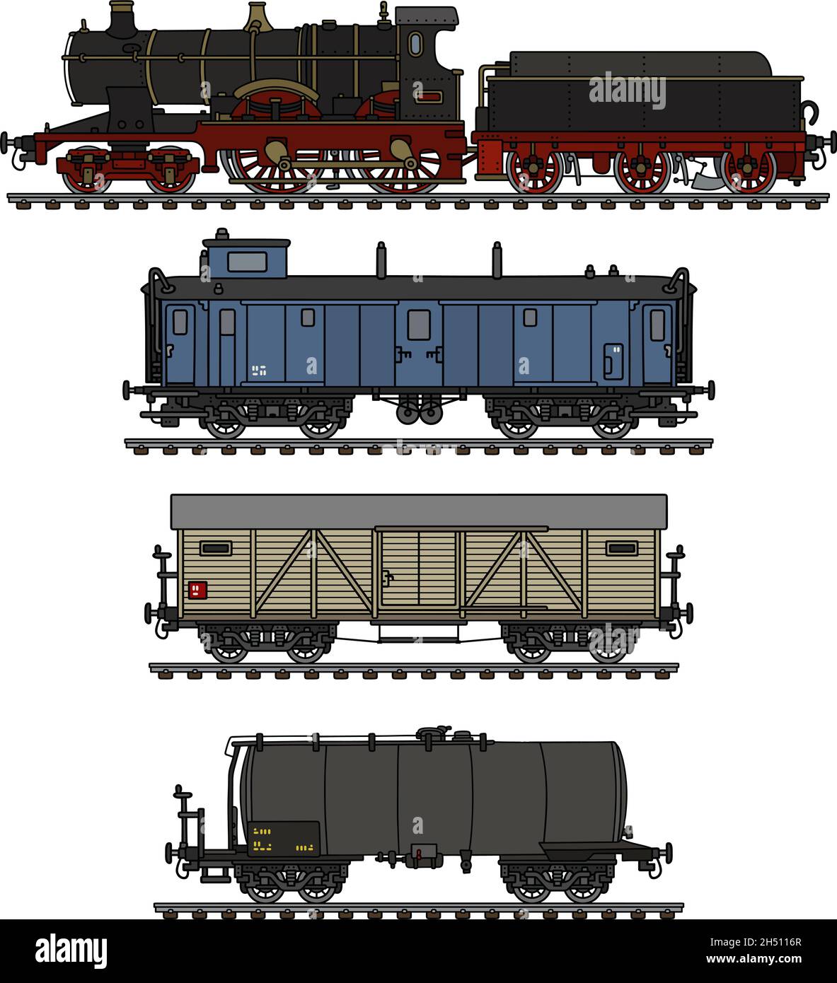 Freight Train Drawings