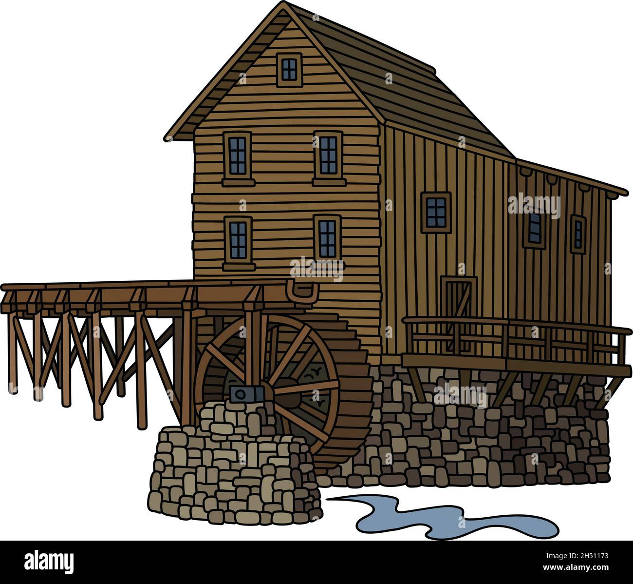Old watermill Cut Out Stock Images & Pictures - Alamy