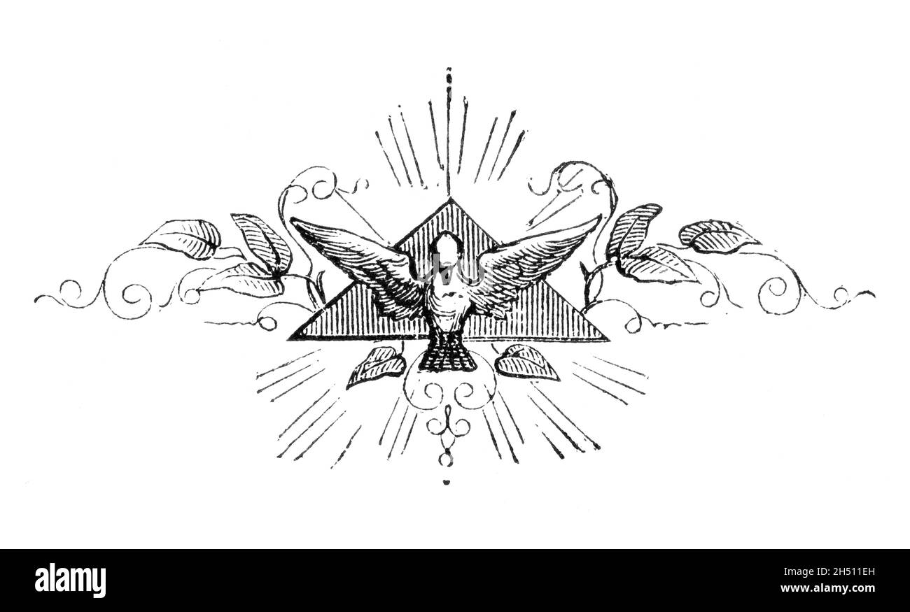 Ornamental Text Divider With Bird Representing Holy Spirit of God.Bible ...