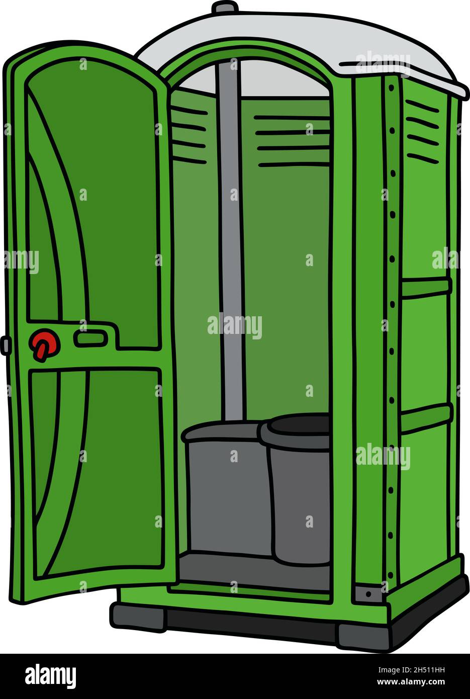 Hand drawing of a green plastic mobile toilet Stock Vector Image & Art ...