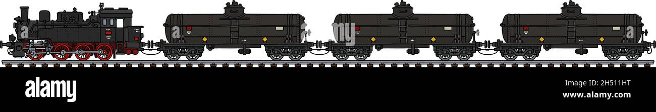 Hand drawing of a vintage steam tank train Stock Vector Image & Art - Alamy