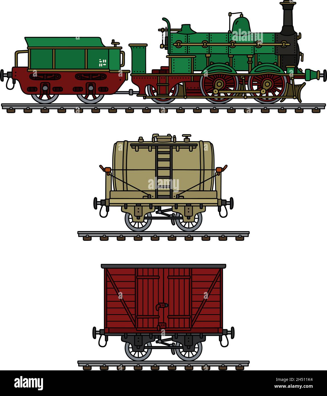 Hand drawing of a historical steam train Stock Vector Image & Art - Alamy