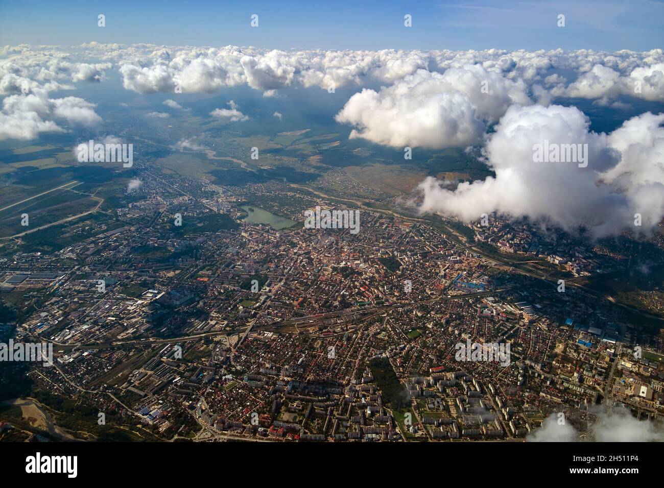 Cityscape below from high altitude hi-res stock photography and images ...
