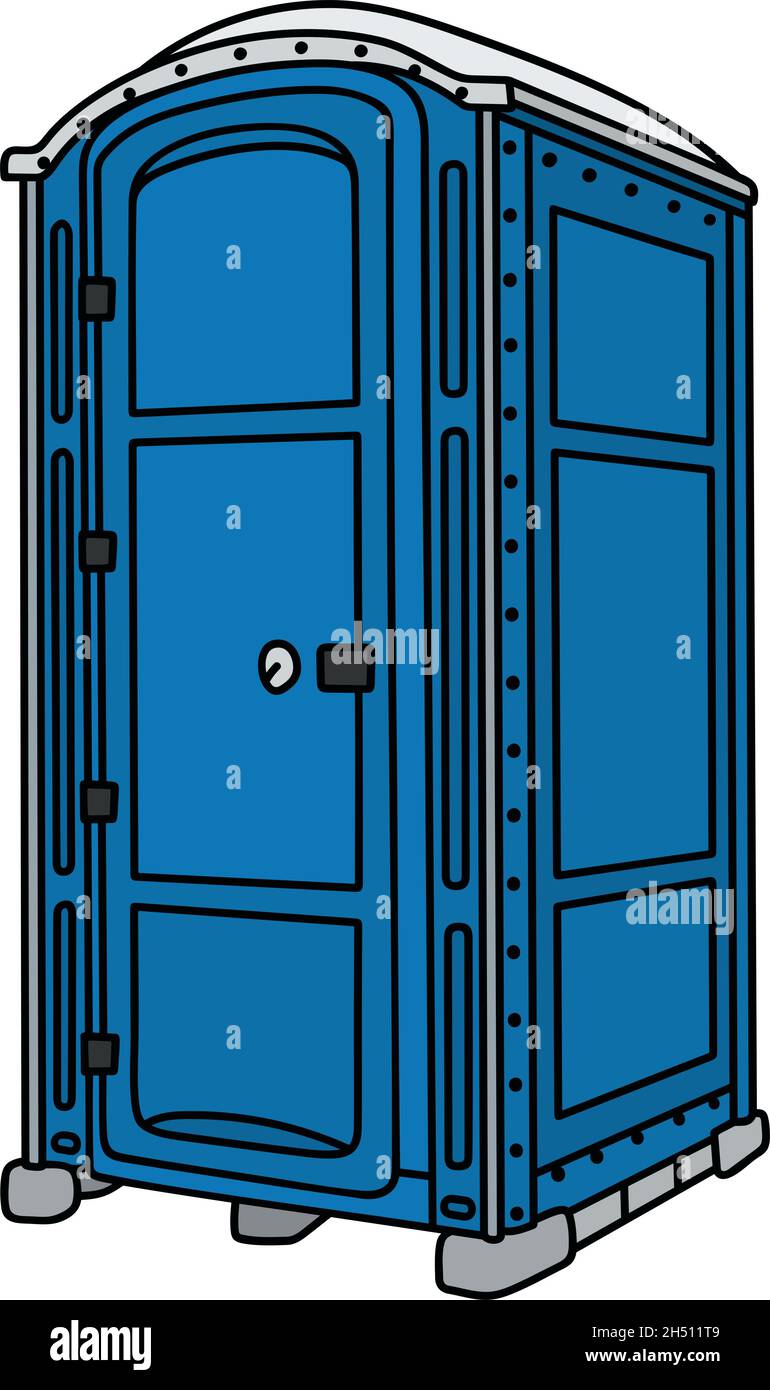 Hand drawing of a blue plastic mobile toilet Stock Vector Image & Art ...