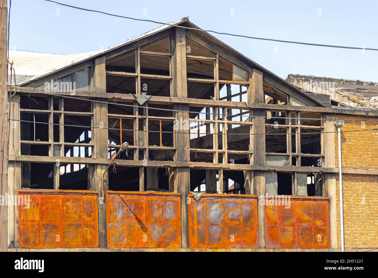 Big Old Factory Building Damaged by Fire Incident Stock Photo - Alamy