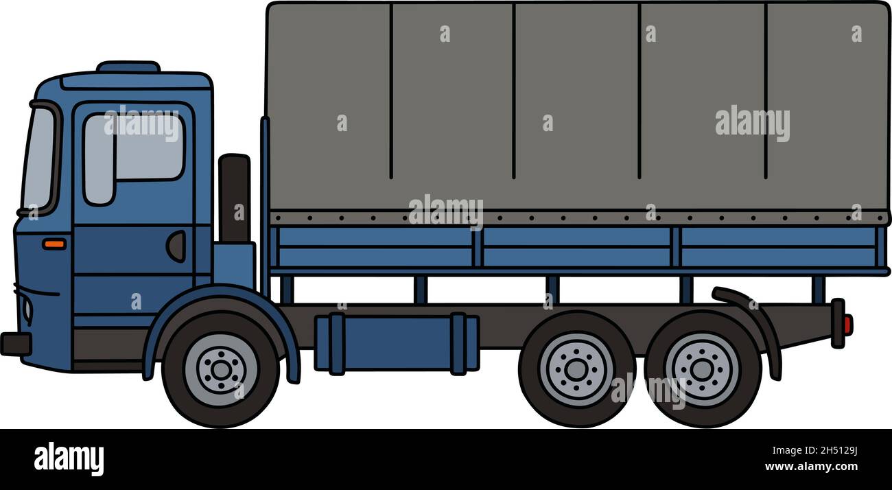 Hand drawing of a blue truck Stock Vector Image & Art - Alamy