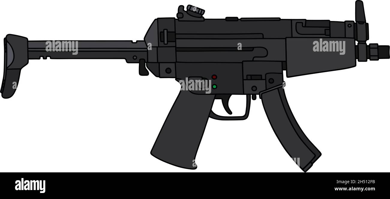Hand drawing of a small automatic gun Stock Vector Image & Art - Alamy