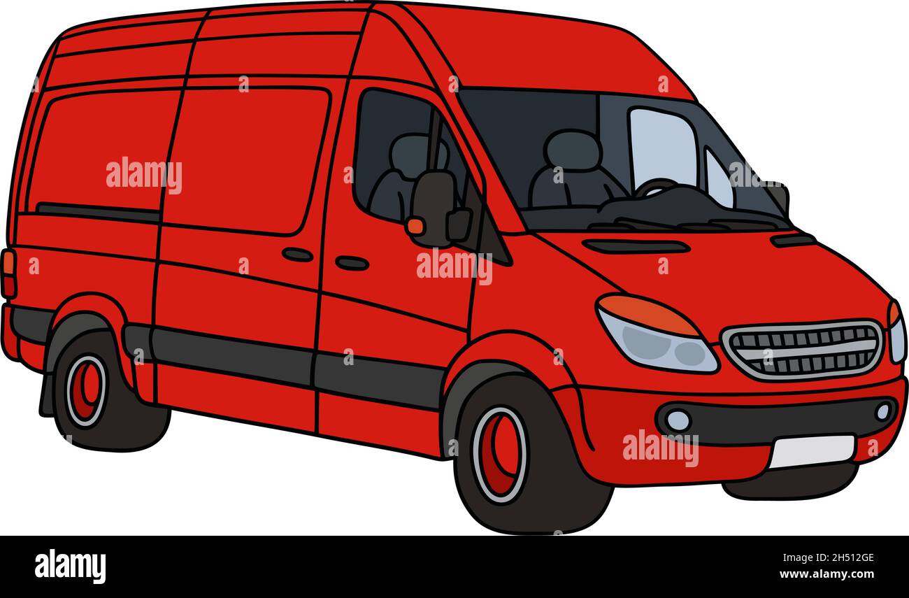 Hand drawing of a red van - not a real type Stock Vector Image & Art ...