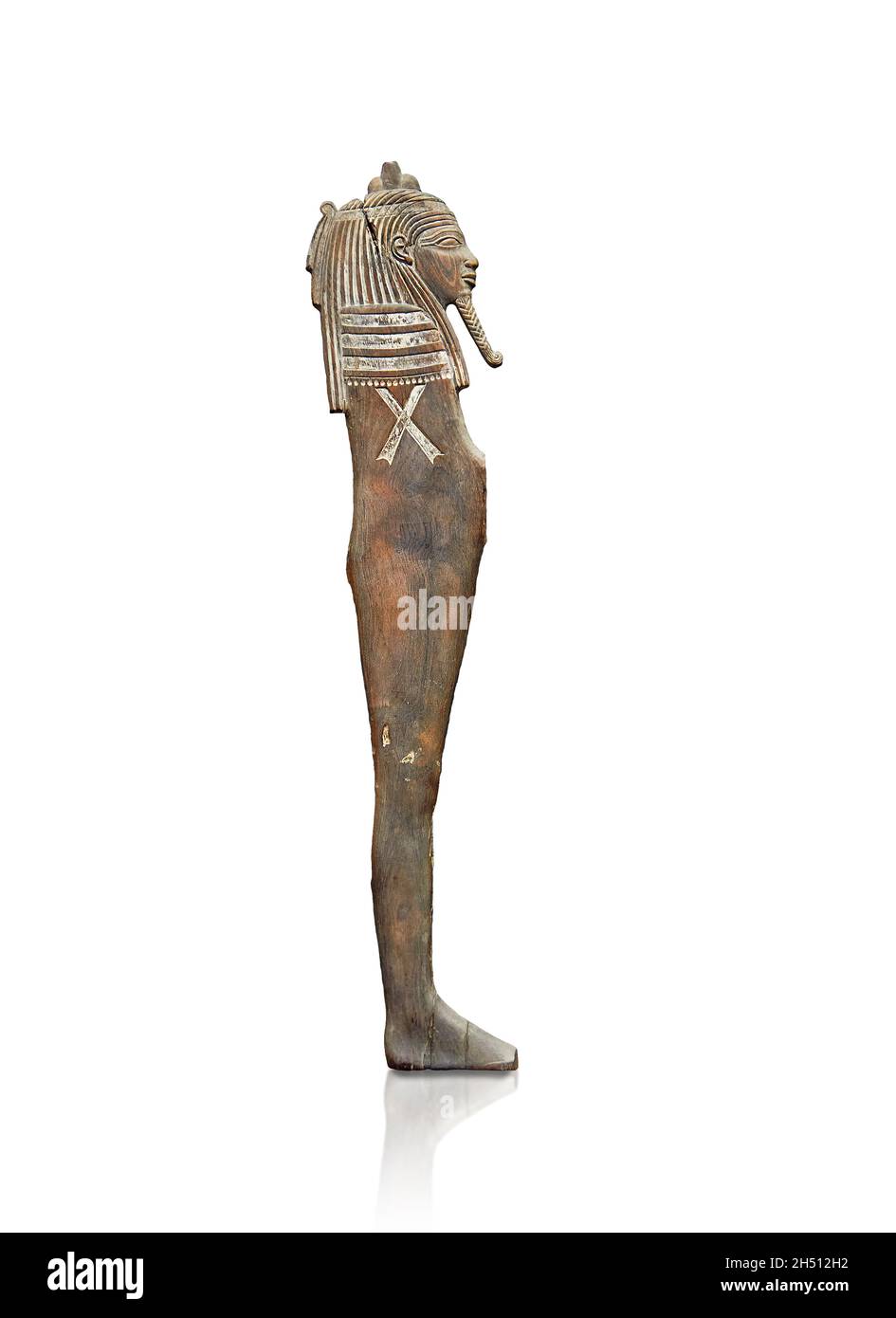 Egyptian Wood carvings of god Amset from a sarcophagus the "son of ...