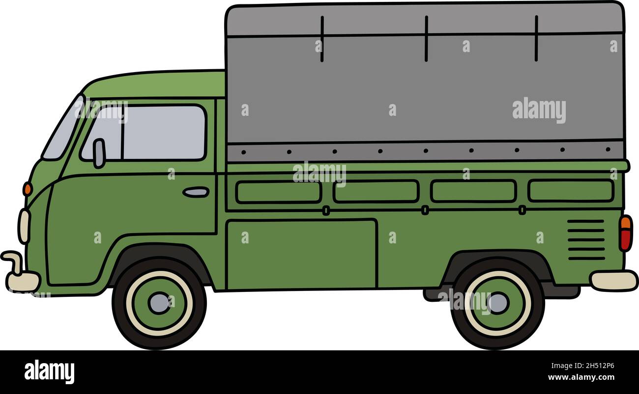 Small green van vehicle Stock Vector Images - Alamy