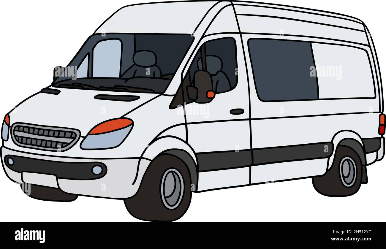 Hand drawing of a white van - not a real type Stock Vector Image & Art ...