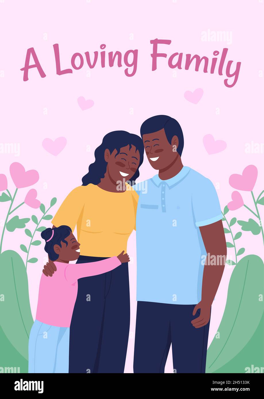 Loving family poster flat vector template Stock Vector Image & Art - Alamy