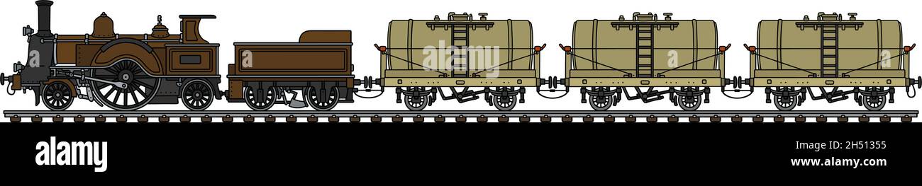 Steam tank locomotive Stock Vector Images - Alamy
