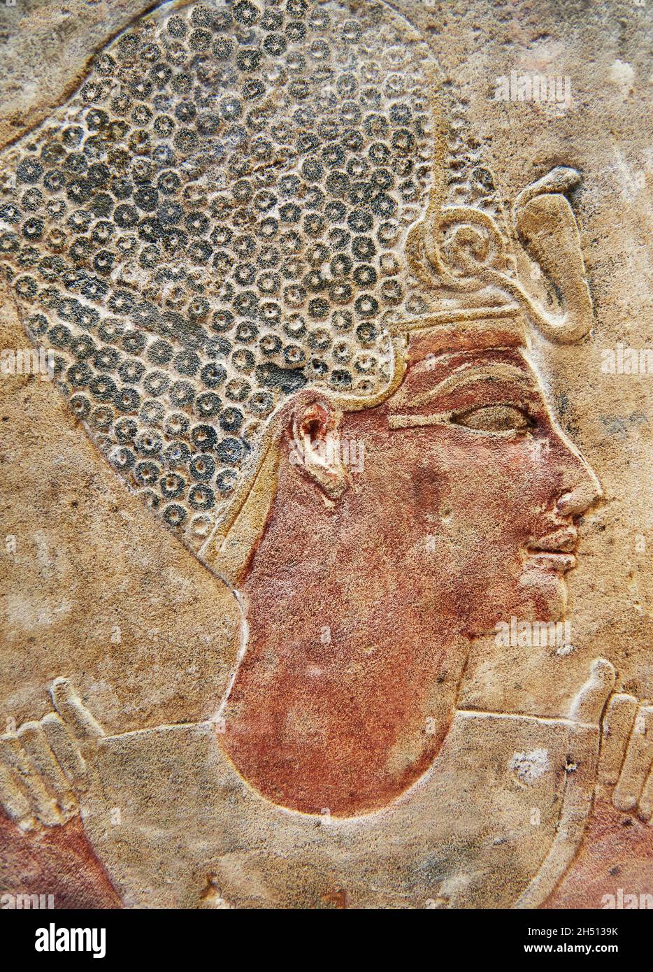 Ancient Egyptian temple relief panel of goddess Satis at Elephantine ...