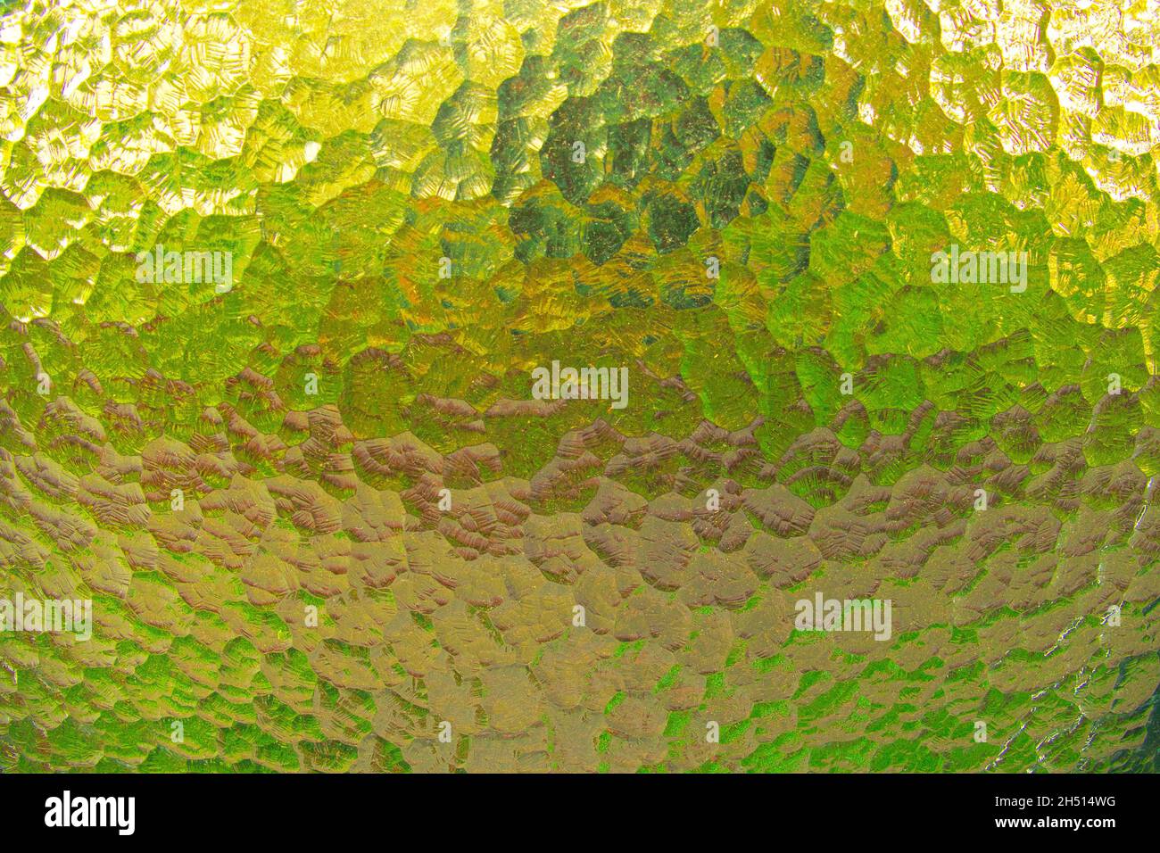 Detail of a view through a window with patterned glass. Abstract ...