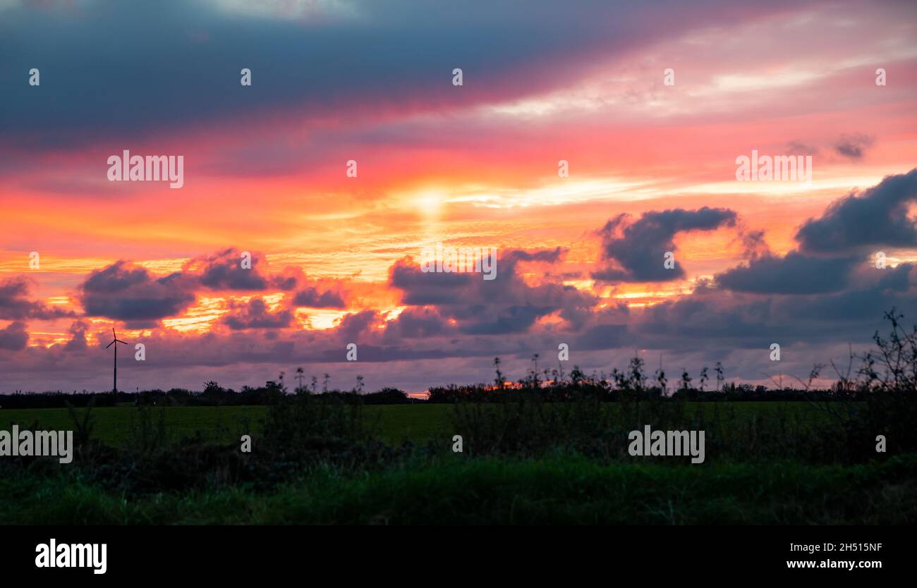 Portreath,Cornwall,UK,5th November 2021,The sun could be seen in all ...