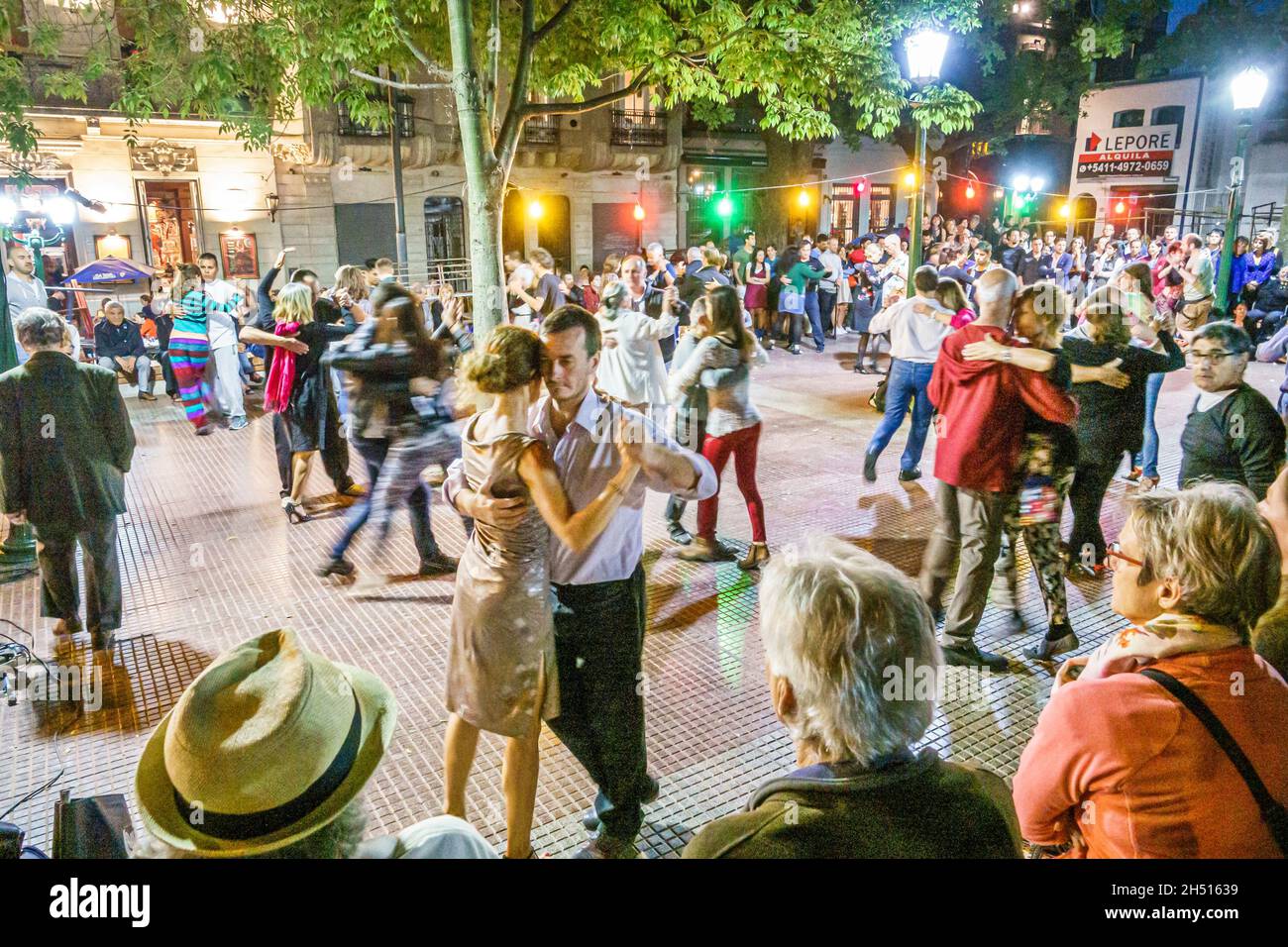 Buenos Aires Argentina,San Telmo,Plaza Dorrego,night tango dancers ...