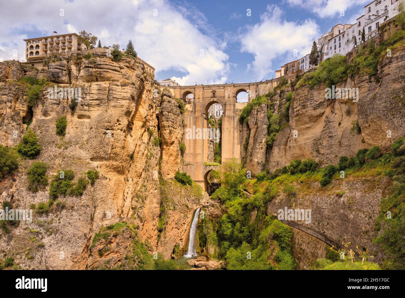 Ronda's Tajo gorge spanned by the Puente Nuevo, or New Bridge. The ...