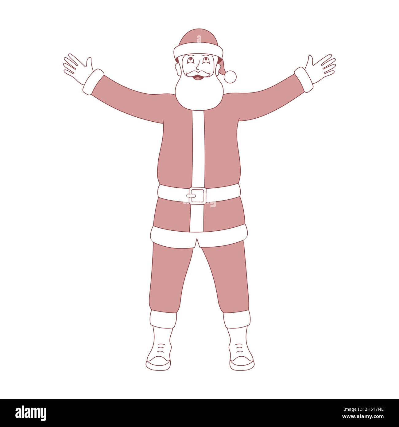 Vector illustration of a happy Santa Claus with his hands up Stock ...