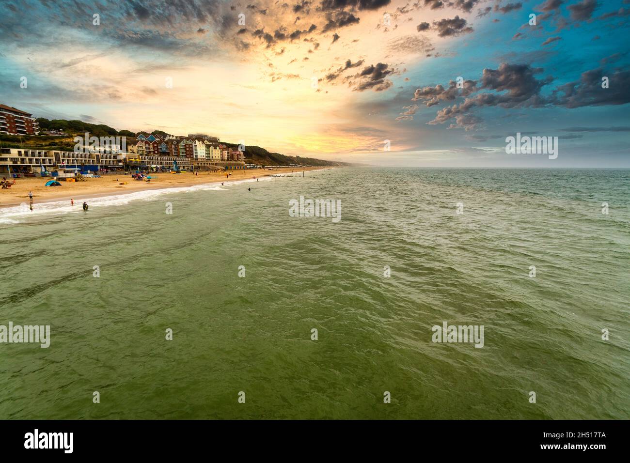 Scenic view of the Boscombe Pier in Bournemouth, England Stock Photo ...