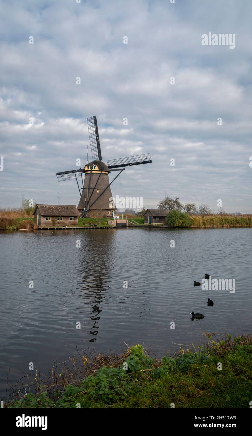 Ancient windmill at, Kinderdijk, Netherlands Stock Photo - Alamy