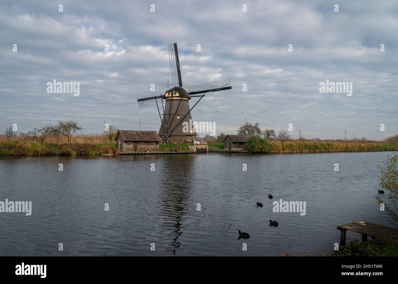 Ancient windmill at, Kinderdijk, Netherlands Stock Photo - Alamy