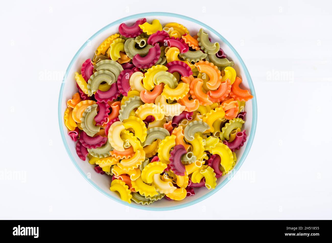 Colorful pasta with the addition of vegetable natural dyes, healthy ...