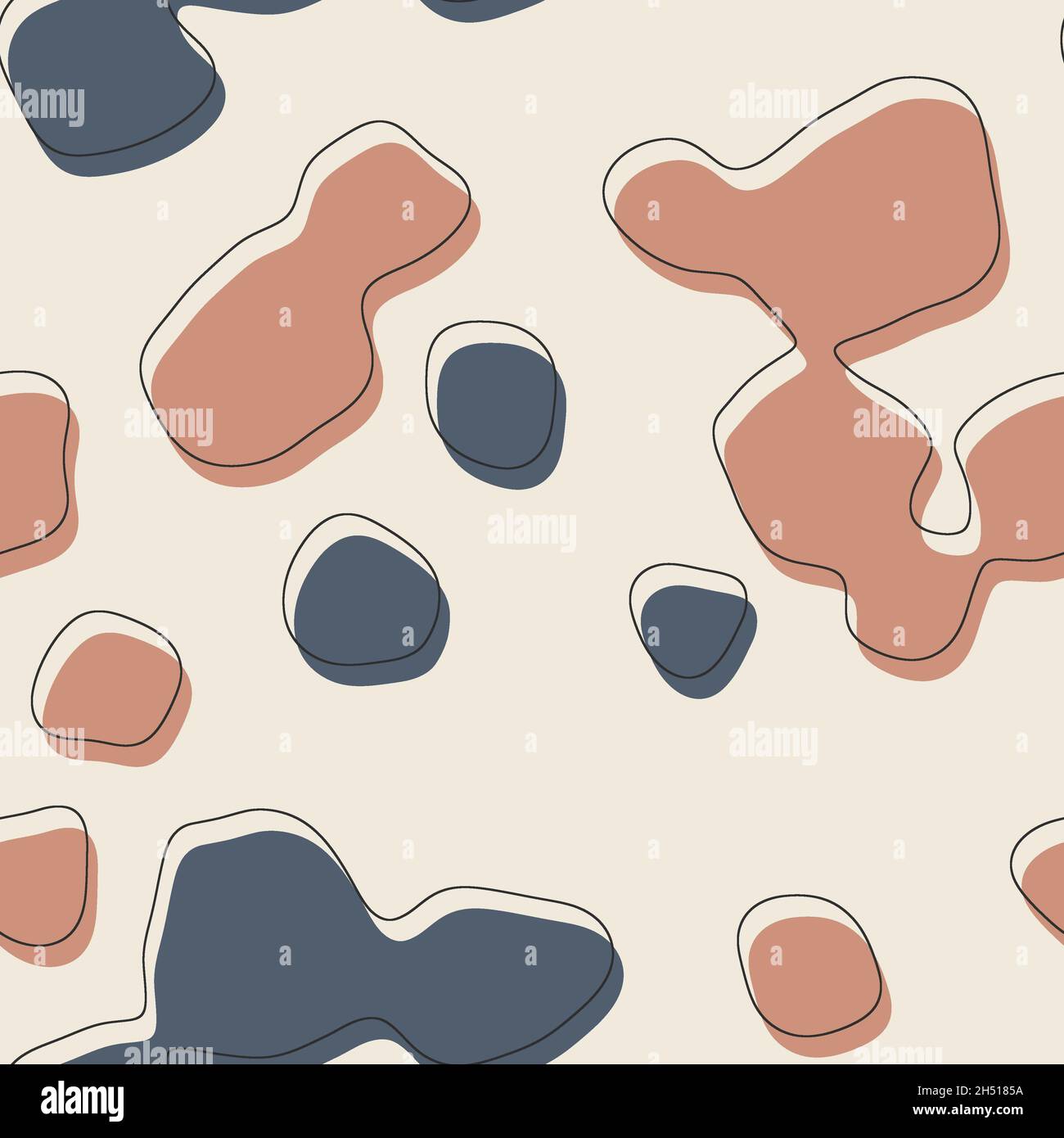 Seamless abstract organic blog shapes in various colors with offset ...