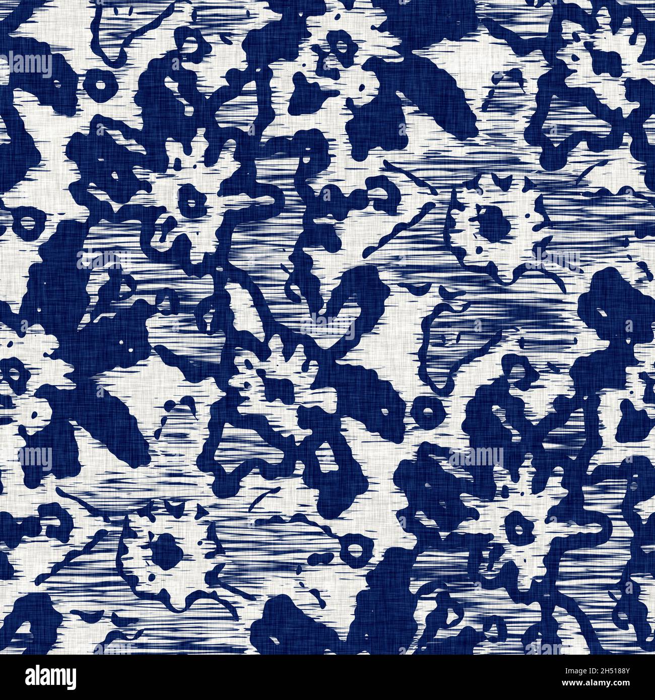 Indigo dyed fabric flower pattern texture. Seamless textile fashion ...
