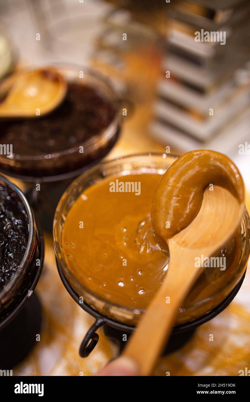 Spoon melted chocolate hazelnut hi-res stock photography and images - Alamy