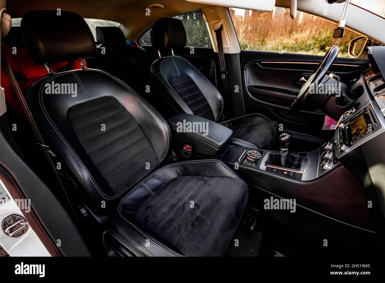 Beautiful shot of rear seats in the car interior Stock Photo - Alamy