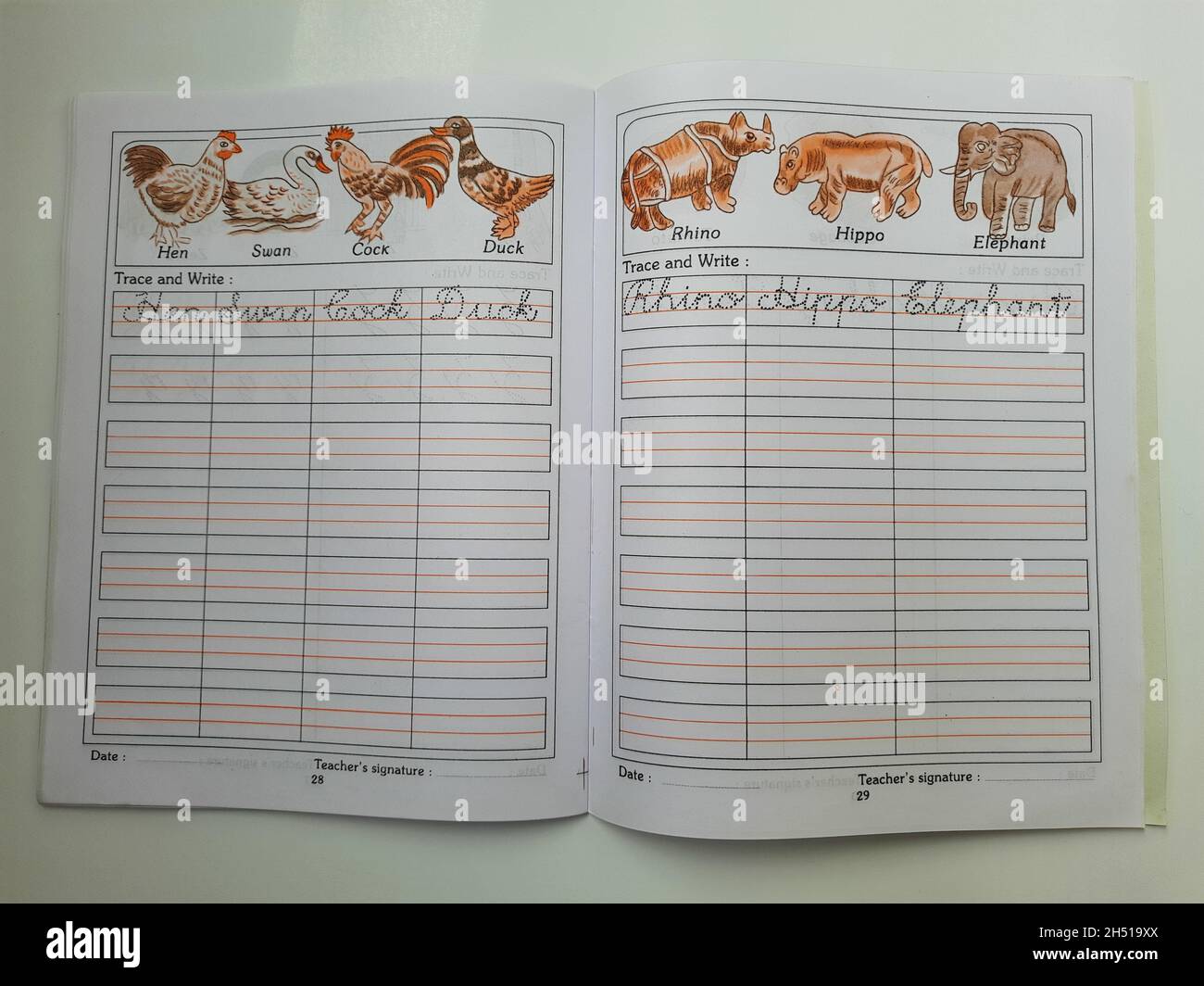 BANGALORE, INDIA - Aug 31, 2021: A close-up of an English cursive ...