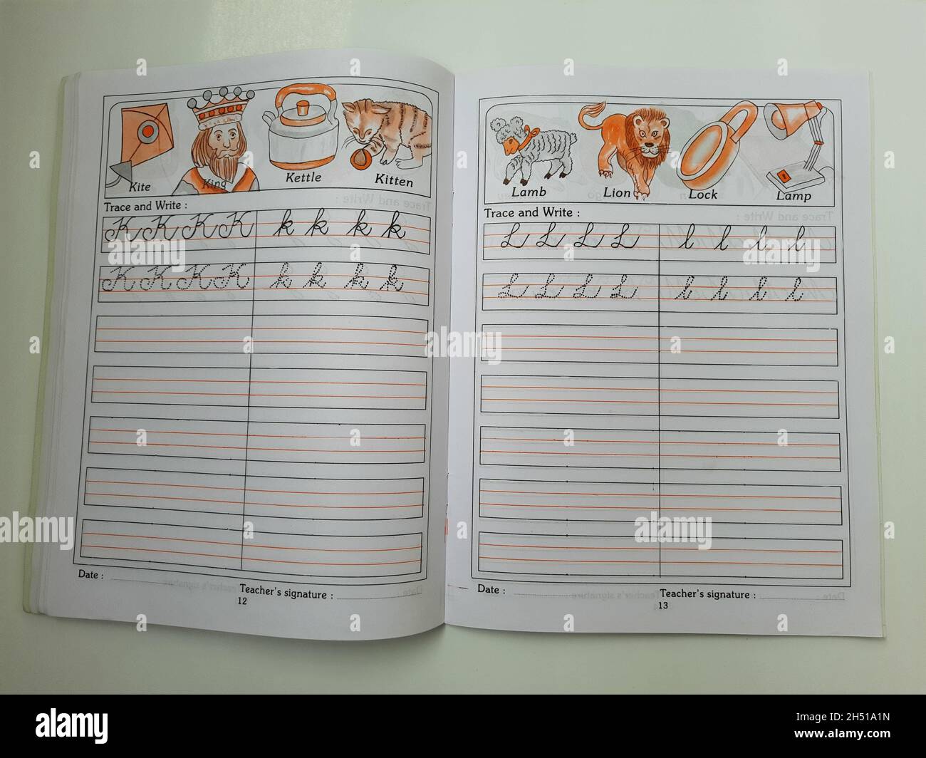 BANGALORE, INDIA - Aug 31, 2021: A close-up of an English cursive ...