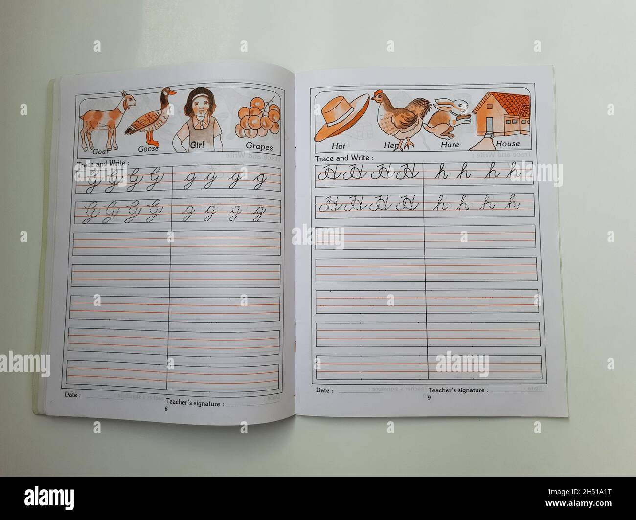 BANGALORE, INDIA - Sep 13, 2021: A close-up of an English cursive ...