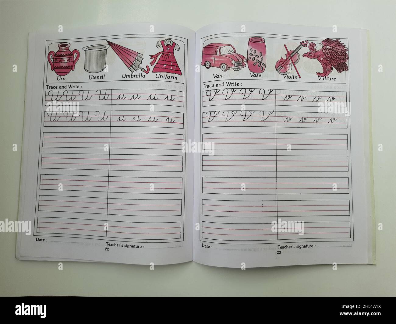 BANGALORE, INDIA - Aug 31, 2021: A close-up of an English cursive ...