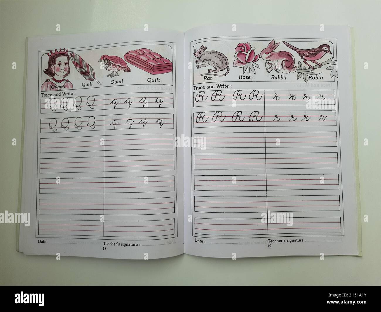 BANGALORE, INDIA - Aug 31, 2021: A close-up of an English cursive ...