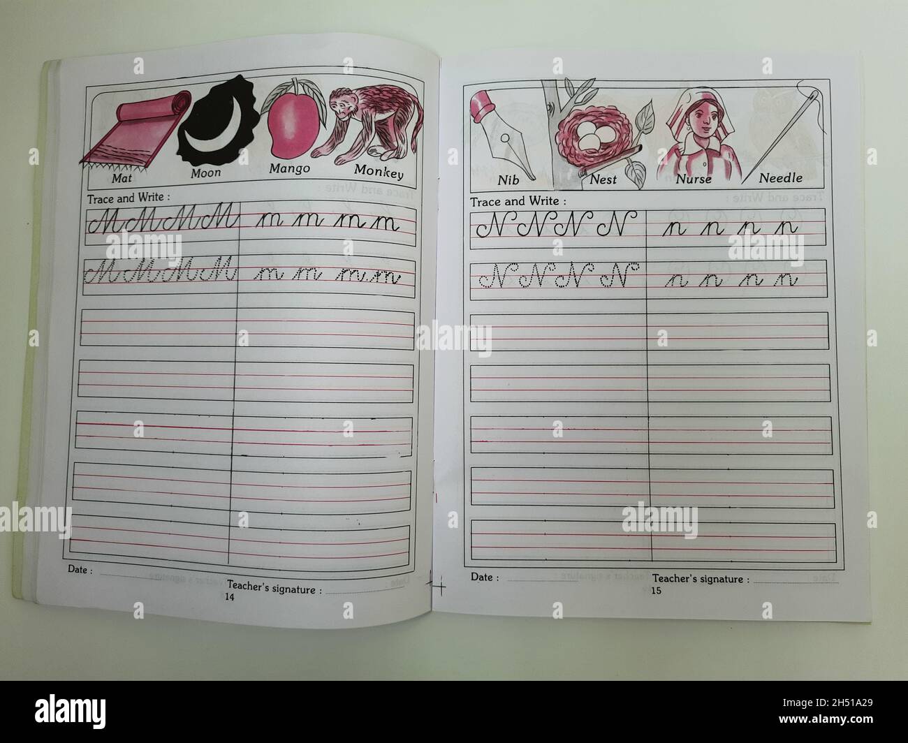 BANGALORE, INDIA - Aug 31, 2021: A close-up of an English cursive ...