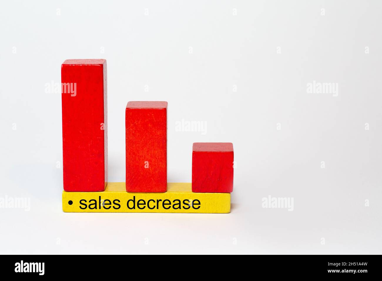 sales decrease is written on children's building blocks and represents ...