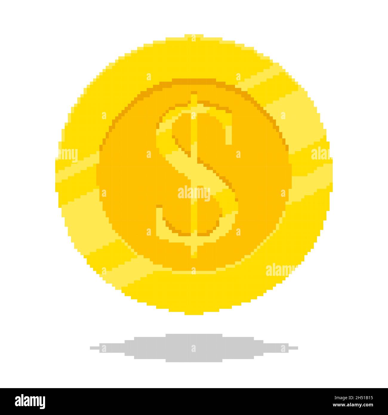 Pixel art style vector illustration of dollar coin token Stock Vector ...