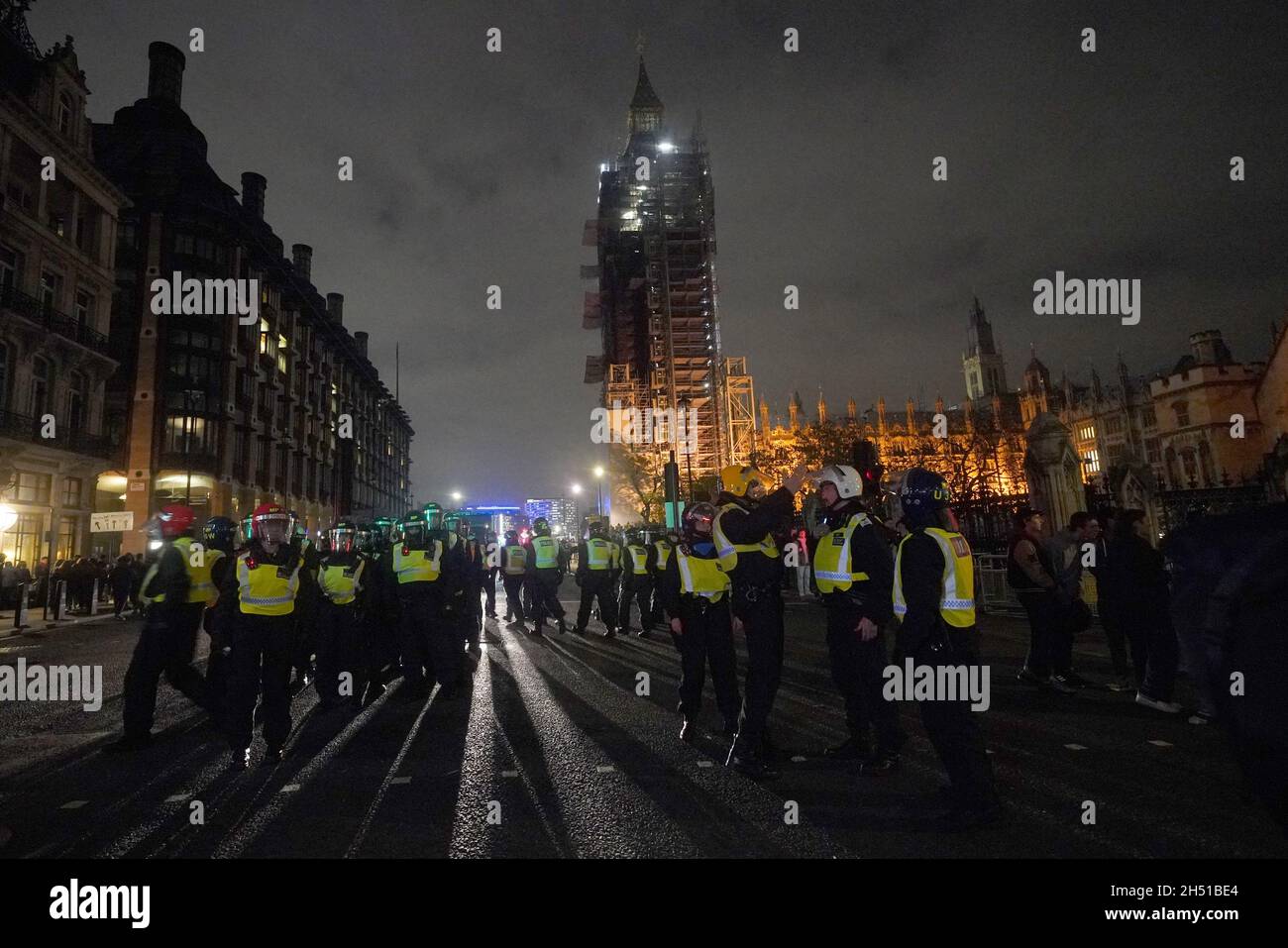 Police Officers in riot gear during the Million Mask March 2021 in ...