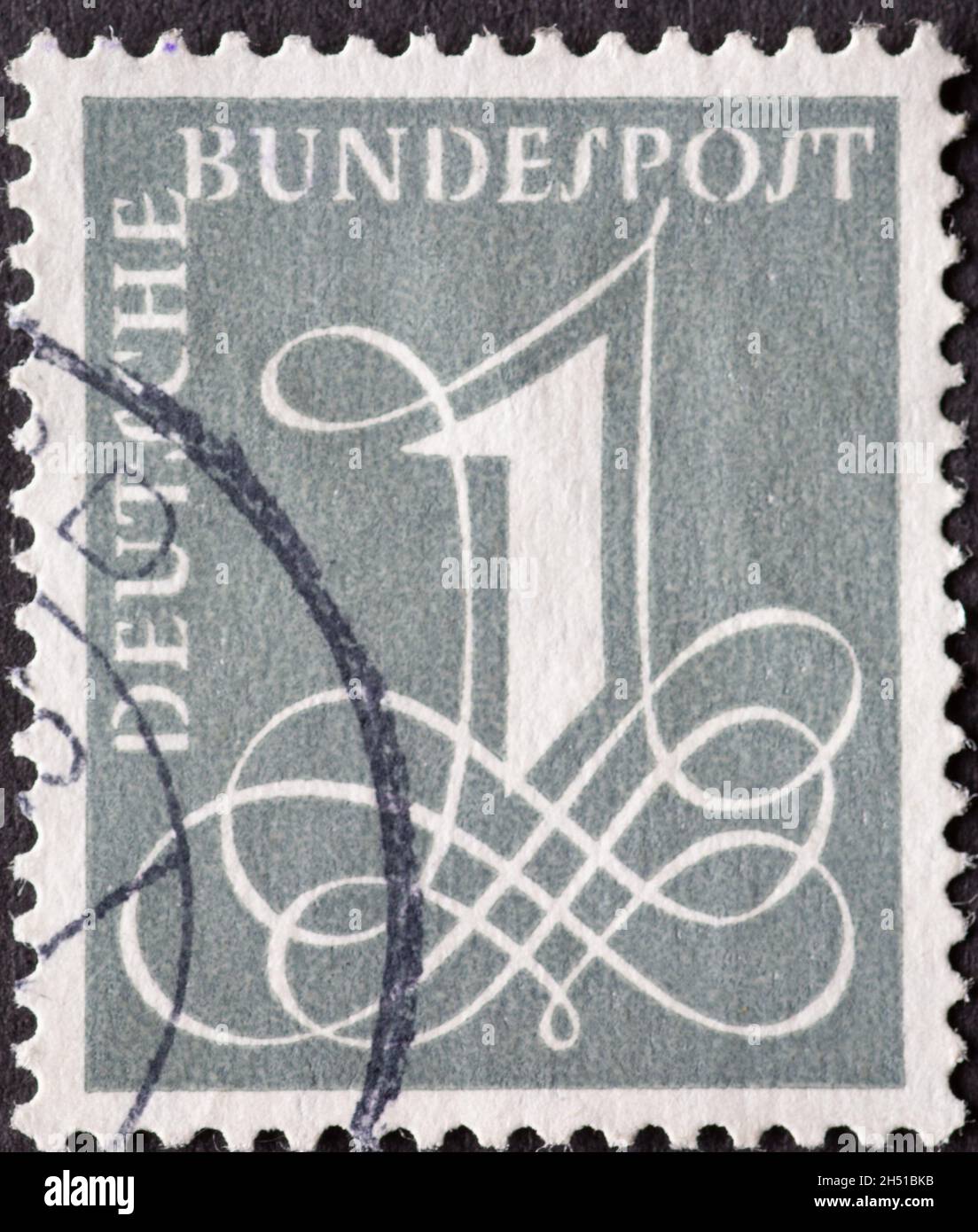 GERMANY - CIRCA 1955: This postage stamp shows a stylized and decorated ...