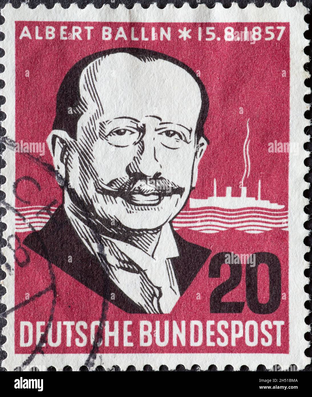 GERMANY - CIRCA 1957: a postage stamp printed in Germany showing an ...