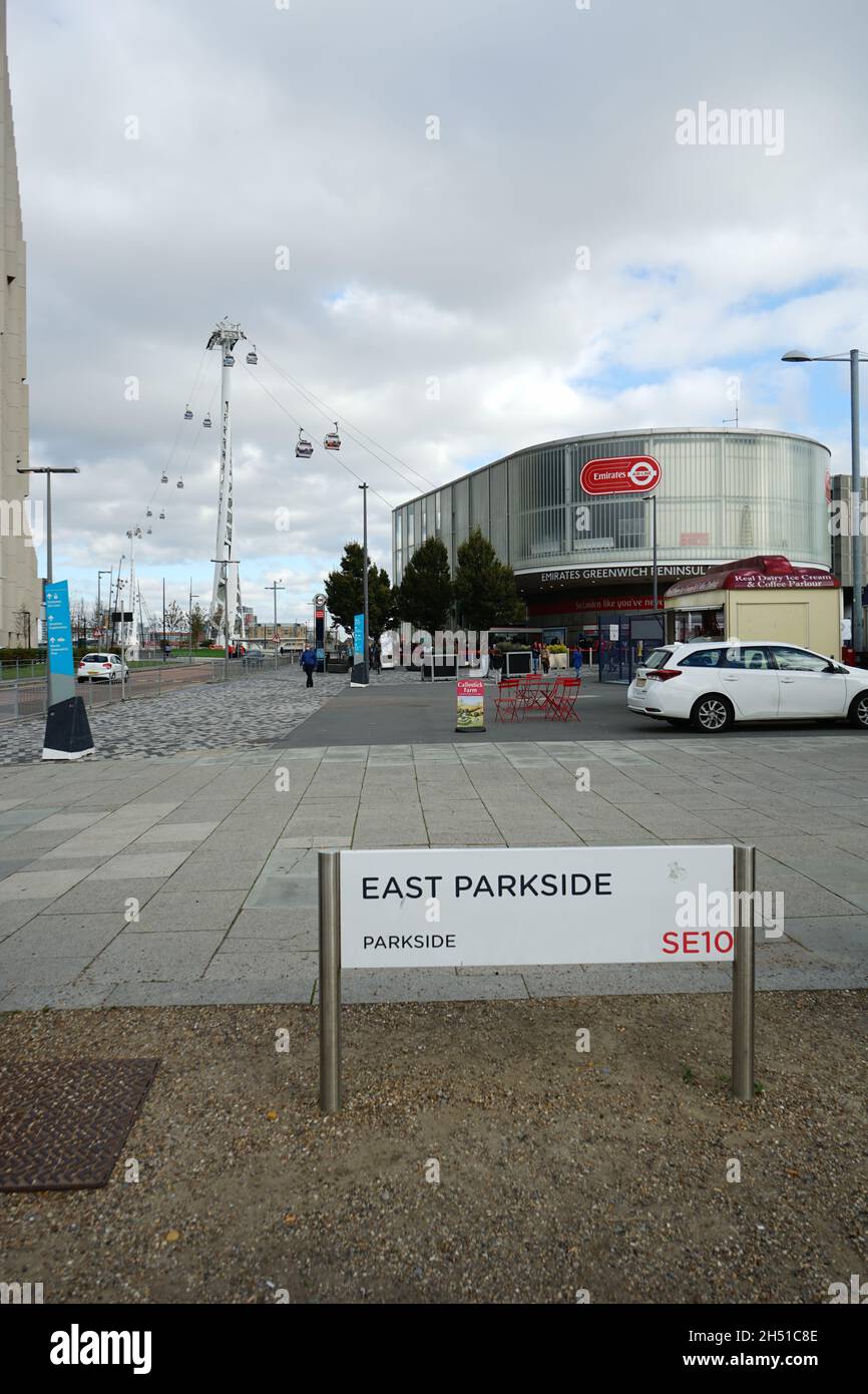 Buildings at the Greenwich Peninsula near the O2 centre, London ...