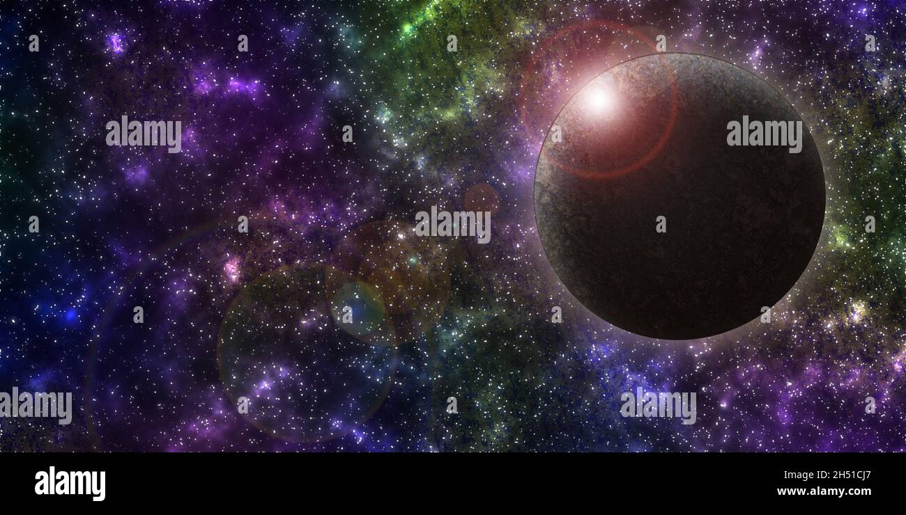 View from space to planet earth, galaxies, stars, cosmic panorama of ...