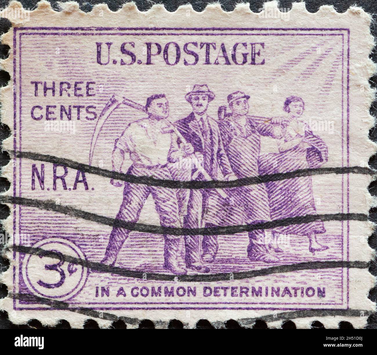 USA - Circa 1933: a postage stamp printed in the US showing four people ...