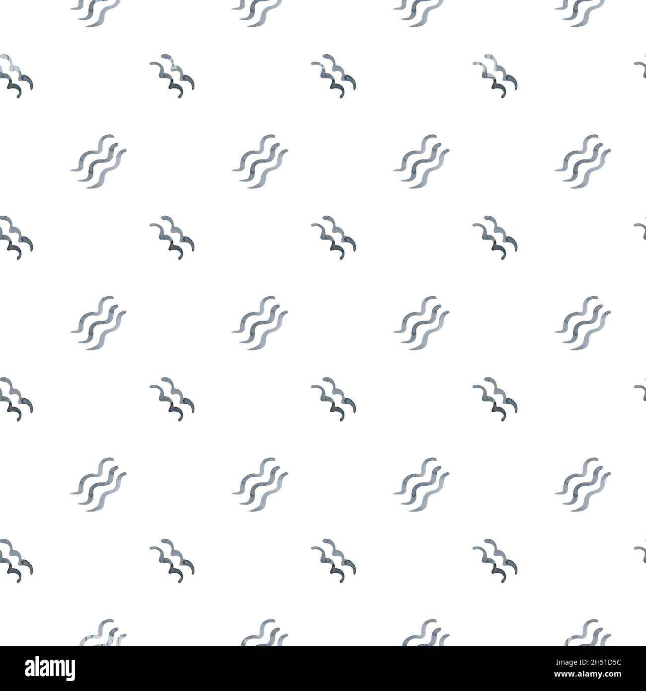 watercolor primitive naive wave Curved lines seamless pattern. Linear ...