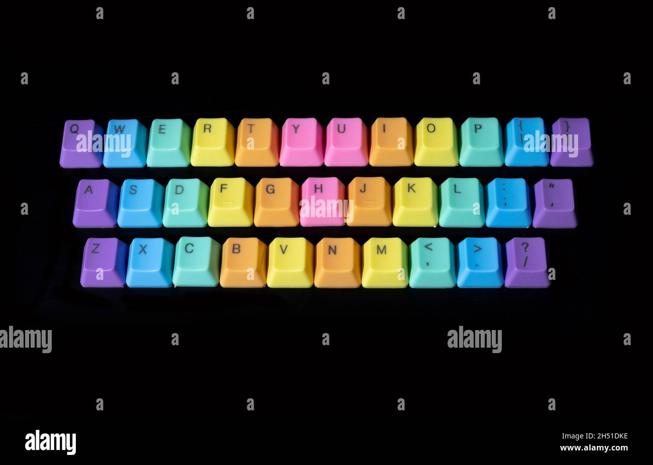 Losse rainbow colours computer keyboard keys Stock Photo - Alamy